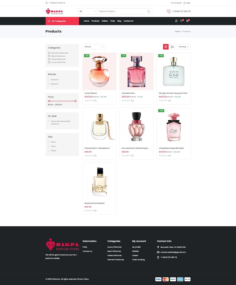 Custom Parfum E-commerce Website Design: Online Shop, Perfume, Fashion ...