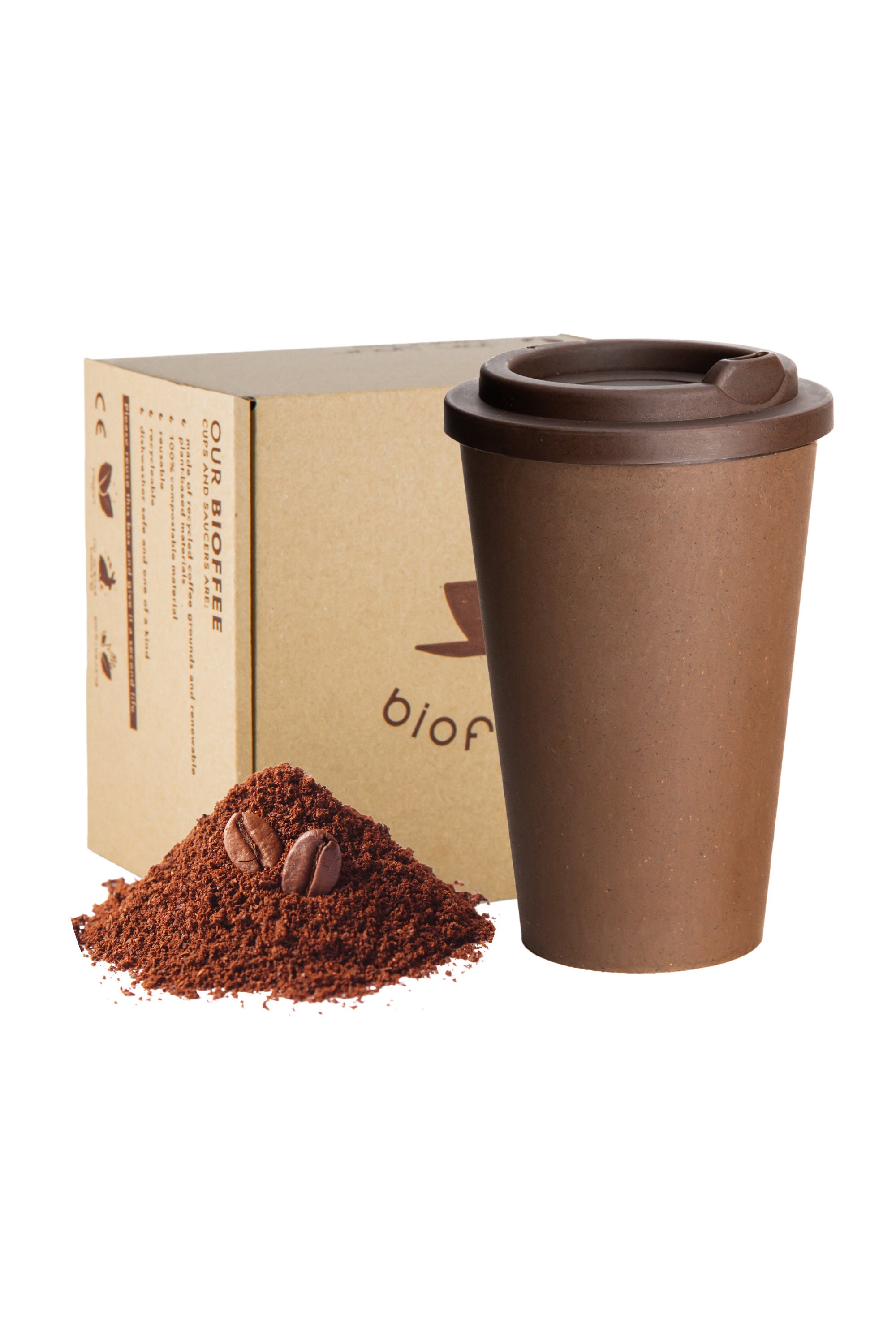 Made From Coffee Grounds Bio Double Wall Takeway Thermal Cup Sugarcane ...