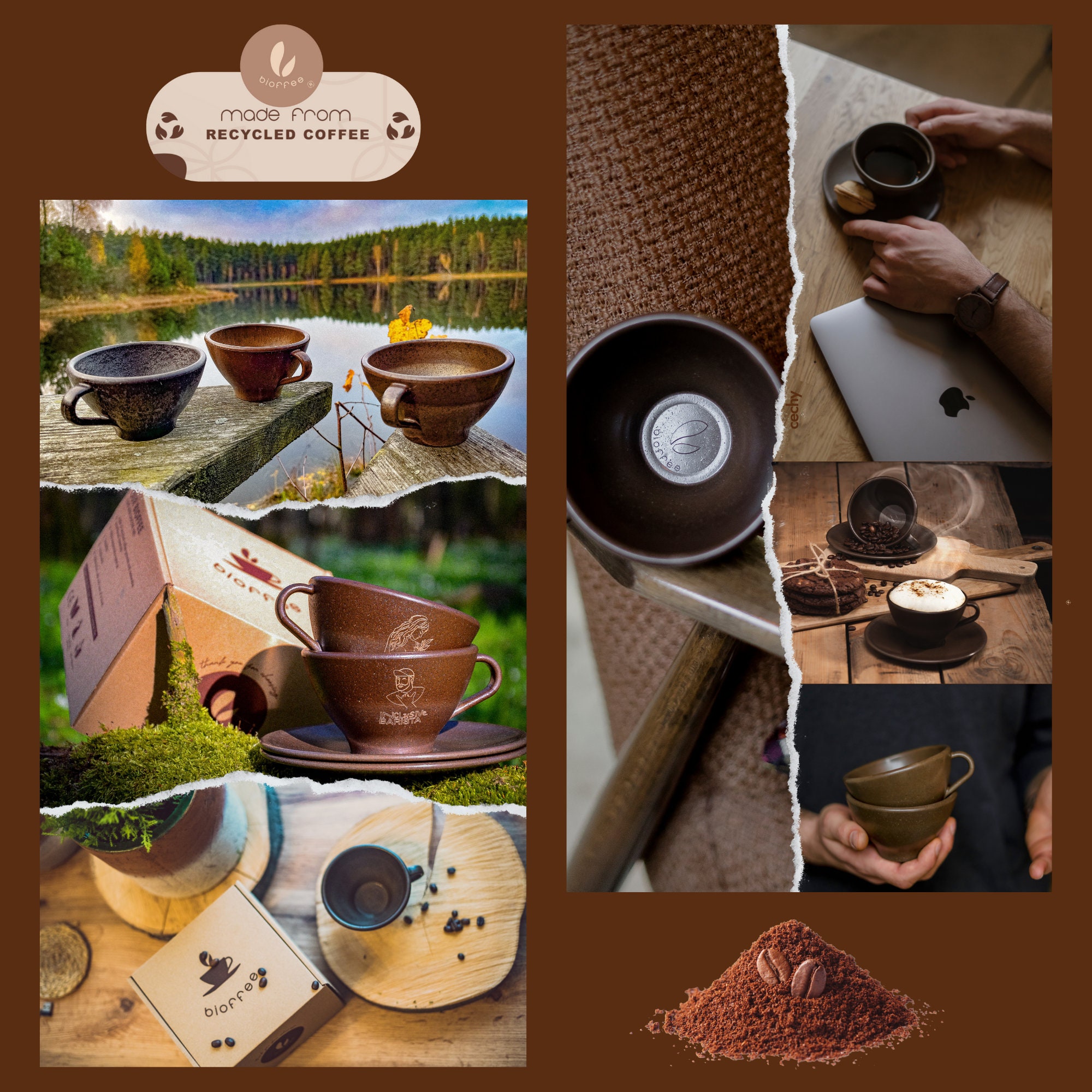 Made From Coffee Grounds Bio Double Wall Takeway Thermal Cup Sugarcane ...