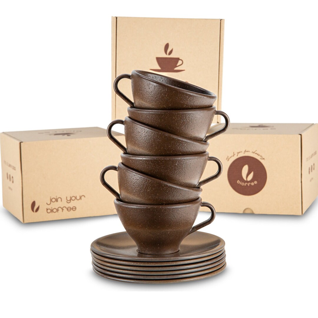 6x Made From Coffee Bio Cups Made of Coffee Grounds and Sugarcane Based ...