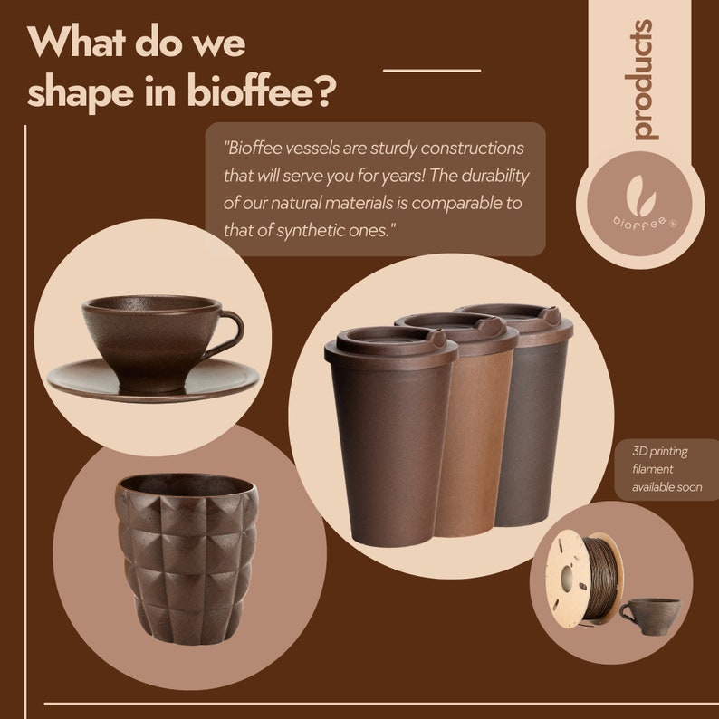 Made From Coffee Grounds Bio Double Wall Takeway Thermal Cup Sugarcane ...