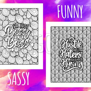 Boss Lady Coloring Book Pages, Funny Appreciation Printable Gift Idea ...