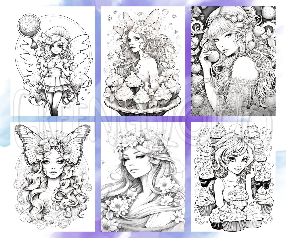 Fantasy Fairies Coloring Book Pages for Adults & Teens Magic - Etsy