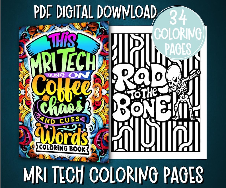 34 MRI Technologist Coloring Book Pages, MRI Tech Printables - Etsy
