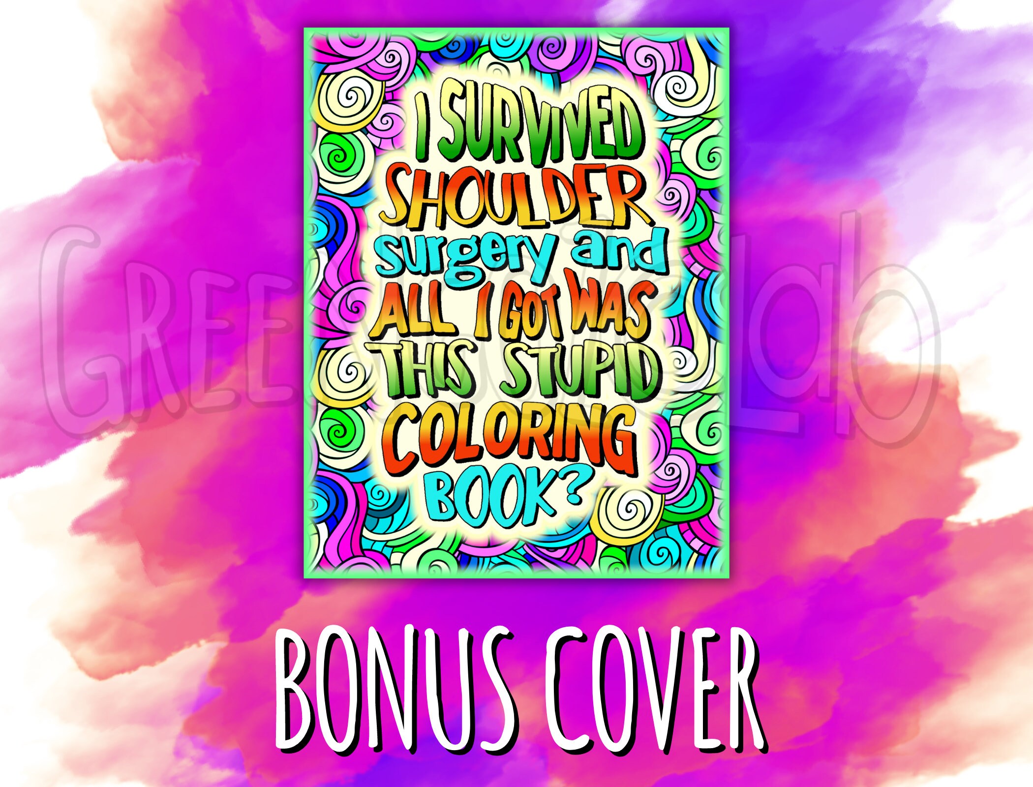 Funny Shoulder Surgery Recovery Coloring Book Pages - Etsy