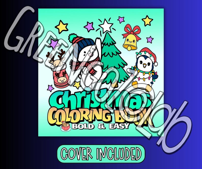 46 Bold & Easy Cute Christmas Coloring Book Pages, Winter Xmas Scenes ...