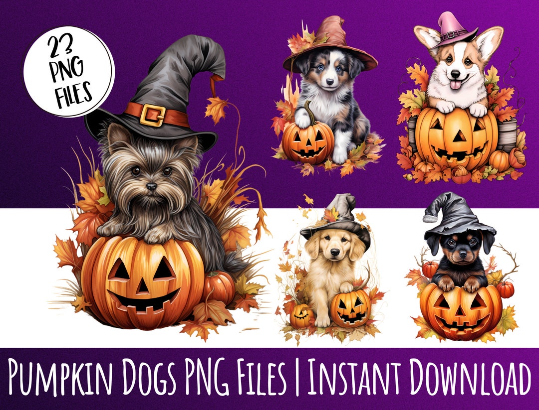 Halloween Pumpkin Dog PNG Clipart Bundle (digital Download) - Etsy