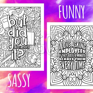 Funny HR Coloring Book Pages (digital Download) - Etsy