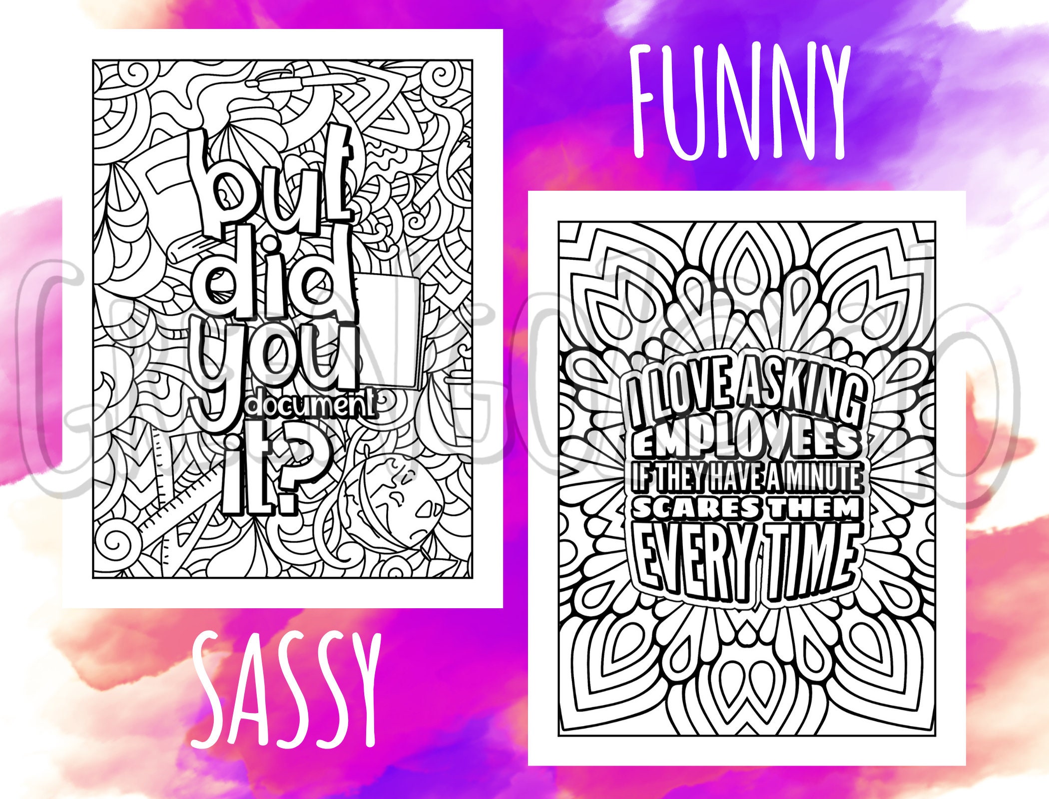 HR Adult Coloring Book Pages for Women, Men | Funny Human Resources ...