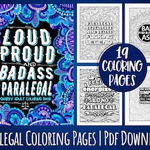 Paralegal Coloring Book Pages for Adults, A Funny & Snarky Printable ...