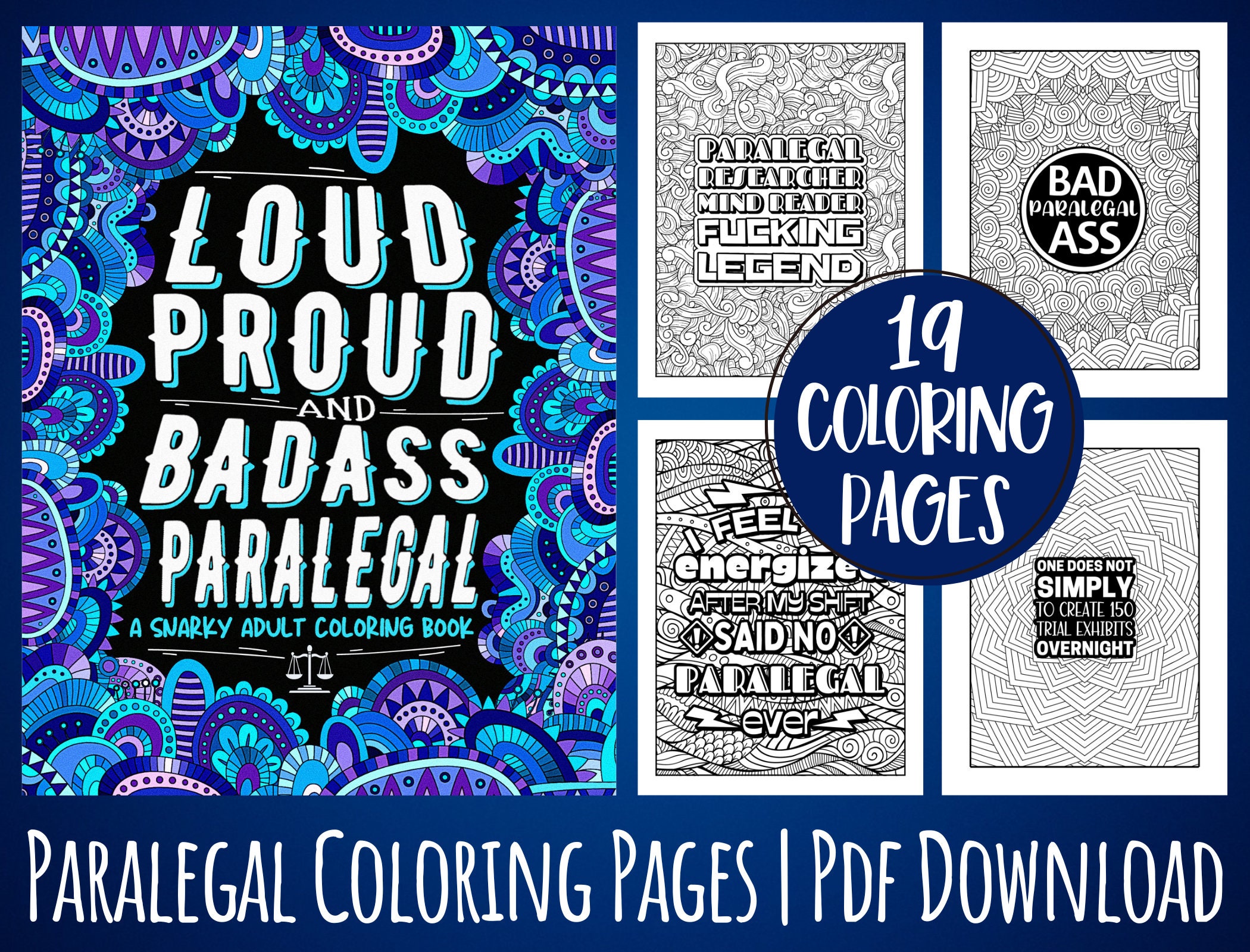 Paralegal Coloring Book Pages for Adults, A Funny & Snarky Printable ...