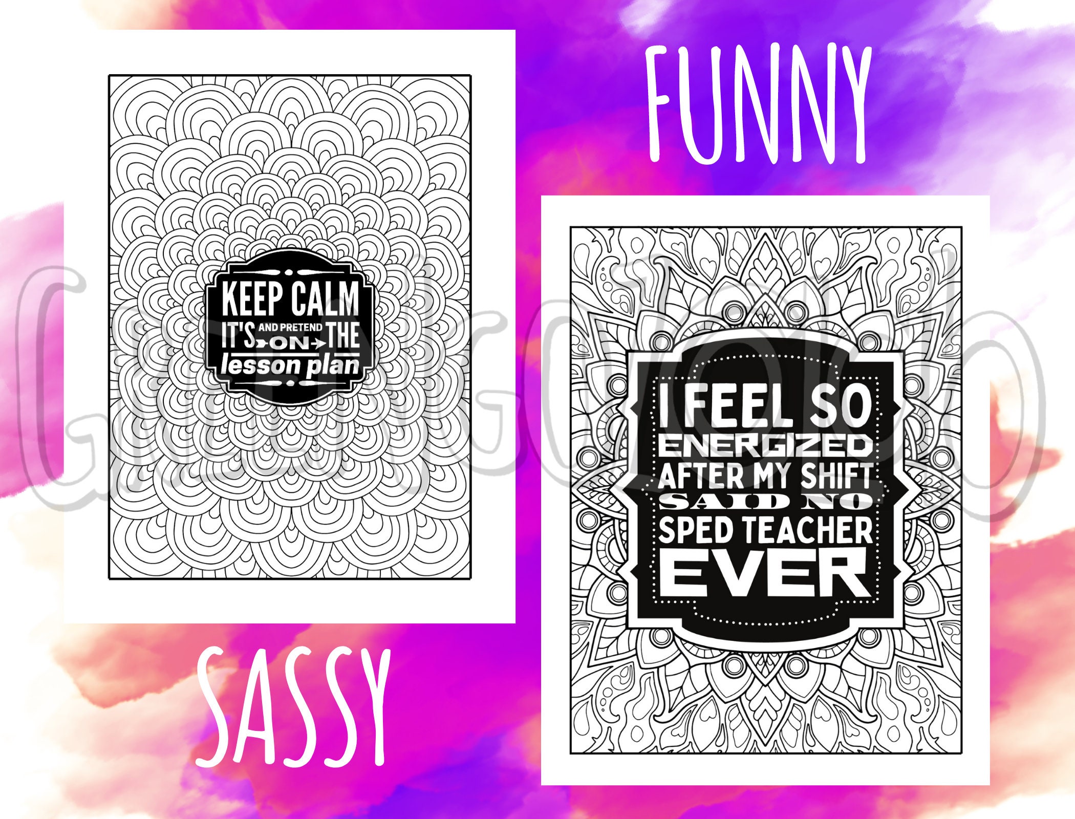 Sped Teacher Coloring Book Pages for Women | Funny Appreciation ...