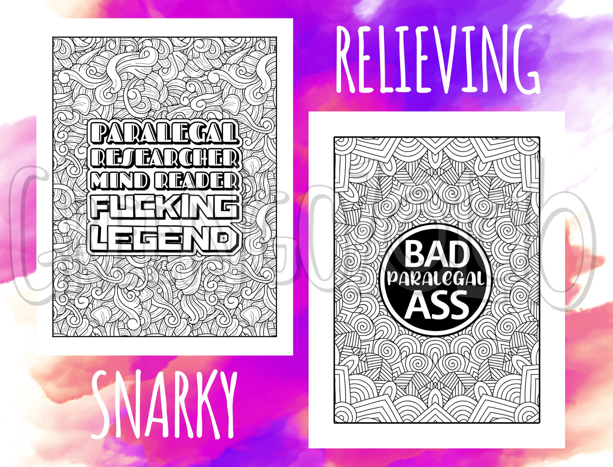 Paralegal Coloring Book Pages for Adults A Funny & Snarky - Etsy Australia