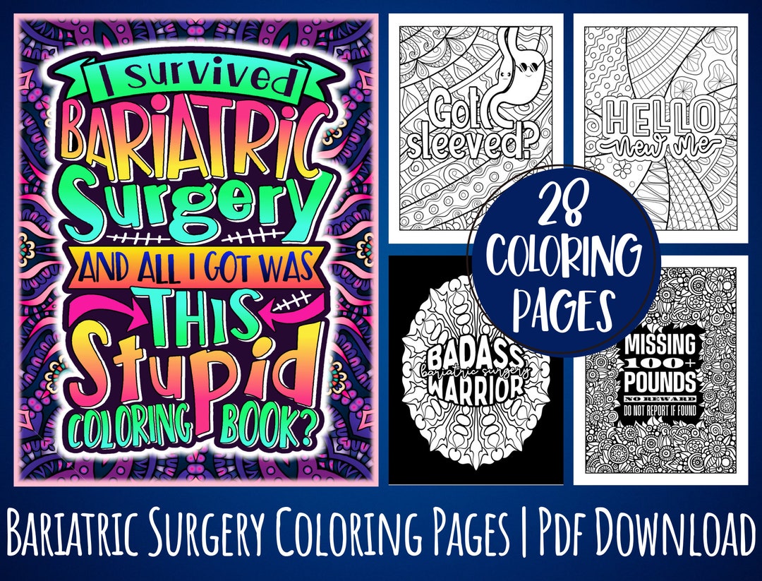 Bariatric Surgery Recovery Coloring Book Pages for Women | Post ...