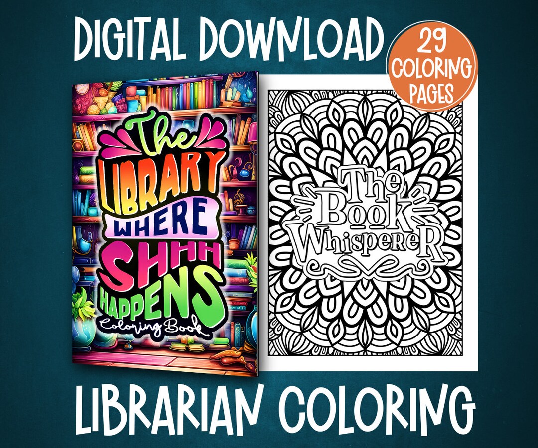 Librarian Coloring Book Pages for Adults, Funny & Sassy Appreciation ...