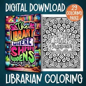 Librarian Coloring Book Pages for Adults, Funny & Sassy Appreciation ...