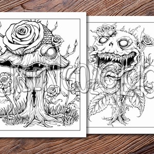 50 Creepy Horror Plants Coloring Book Pages - Etsy