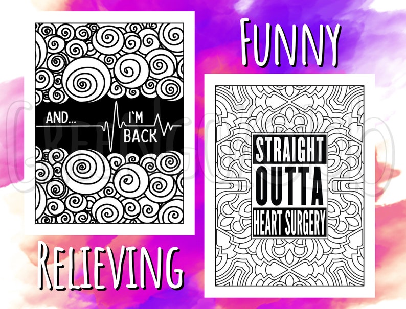 Cardiac Surgery Coloring Book Pages for Women, Men | Post Heart Surgery ...