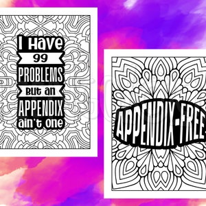 Appendicitis Surgery Coloring Book Pages for Women, Men | Post Appendix Removal Recovery A Funny ...