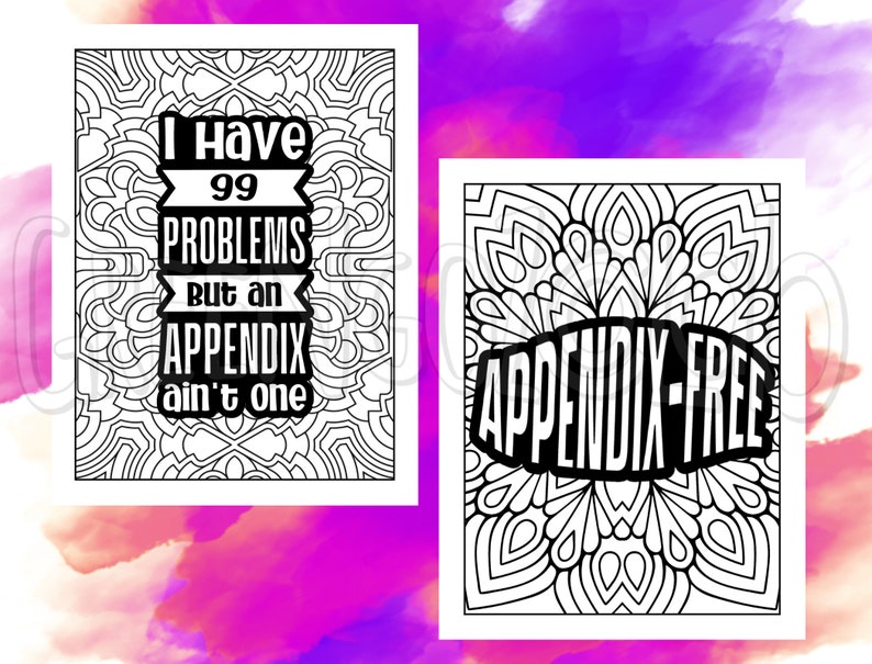 Appendicitis Surgery Coloring Book Pages for Women Men Post - Etsy