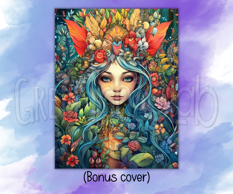 Forest Fairies Coloring Book Pages for Adults & Kids, Fantasy Fairy ...