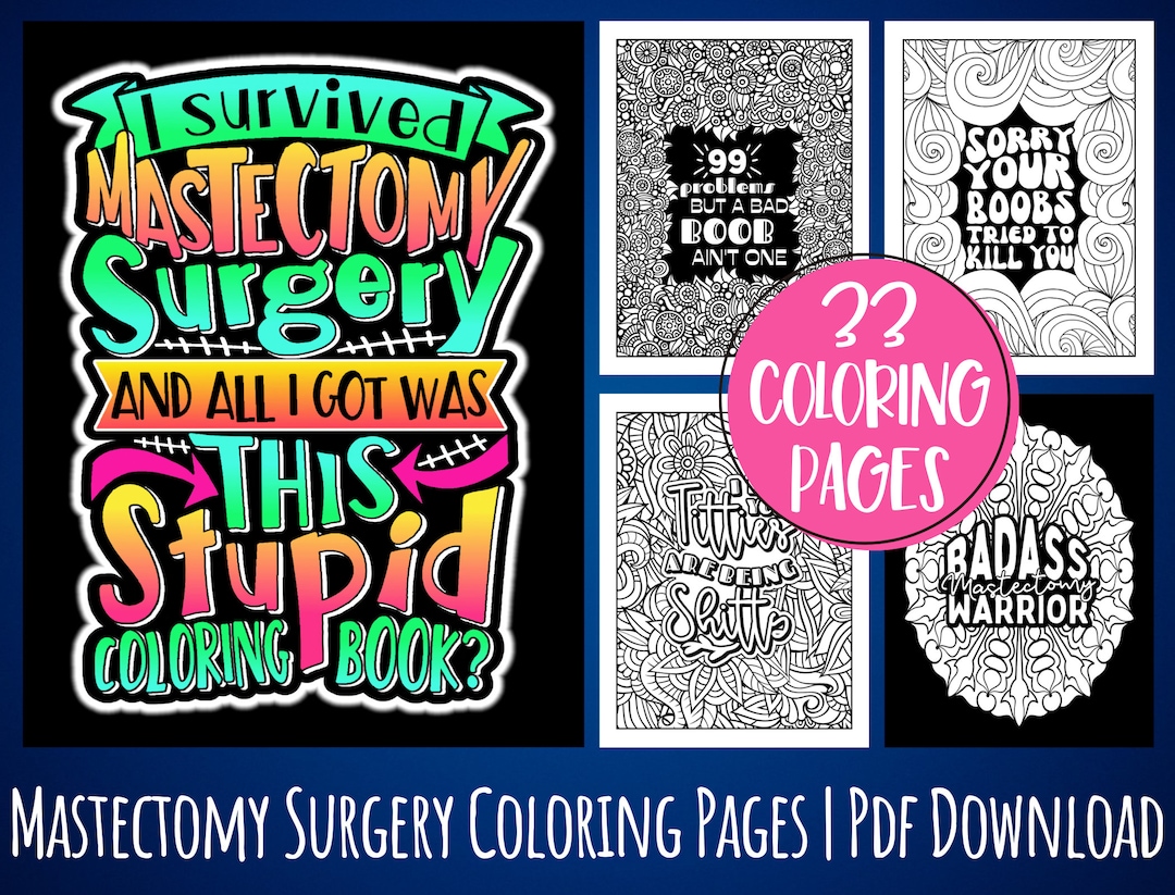 Mastectomy Coloring Pages for Women | Funny Post Mastectomy Surgery ...