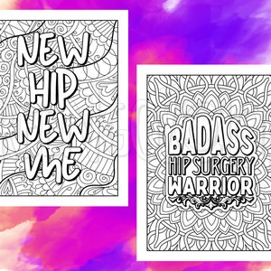 Hip Surgery Recovery Coloring Book Pages| Funny Stress Relief Designs ...