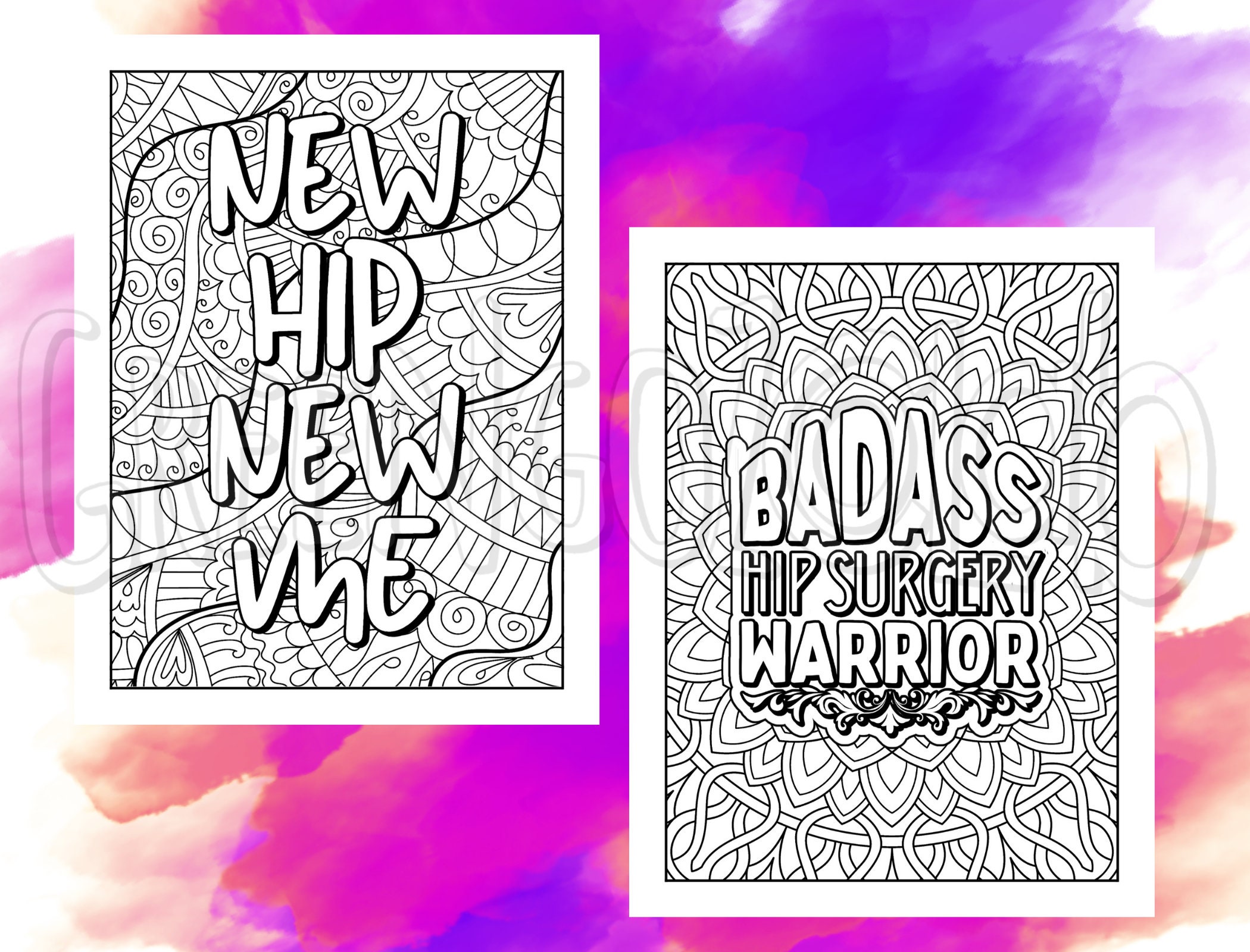 Hip Surgery Recovery Coloring Book Pages | A Funny Hip Replacement ...