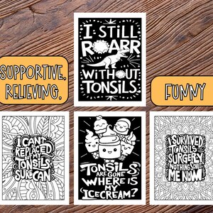 Tonsil Removal Coloring Book, Funny Post Tonsillectomy Recovery Pages ...