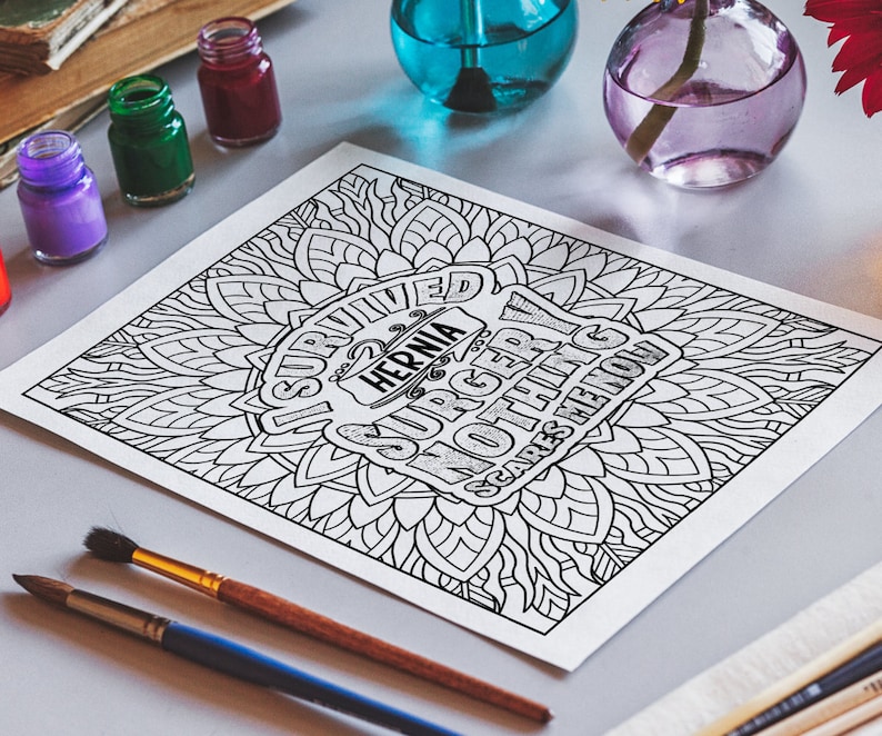 Funny Hernia Surgery Recovery Coloring Book Pages - Etsy Canada