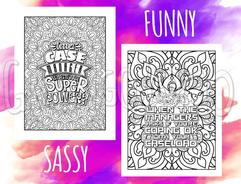 Case Manager Coloring Book Pages for Adults, Funny & Snarky Case ...