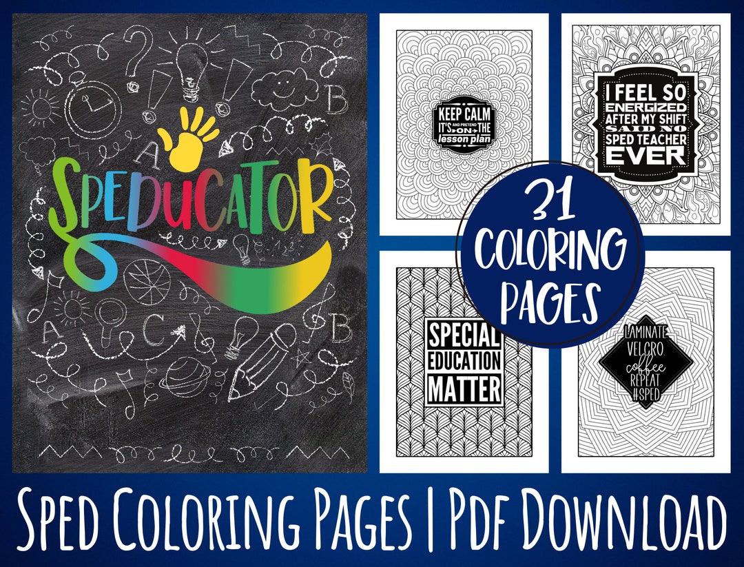 Sped Teacher Coloring Book Pages for Women | Funny Appreciation ...
