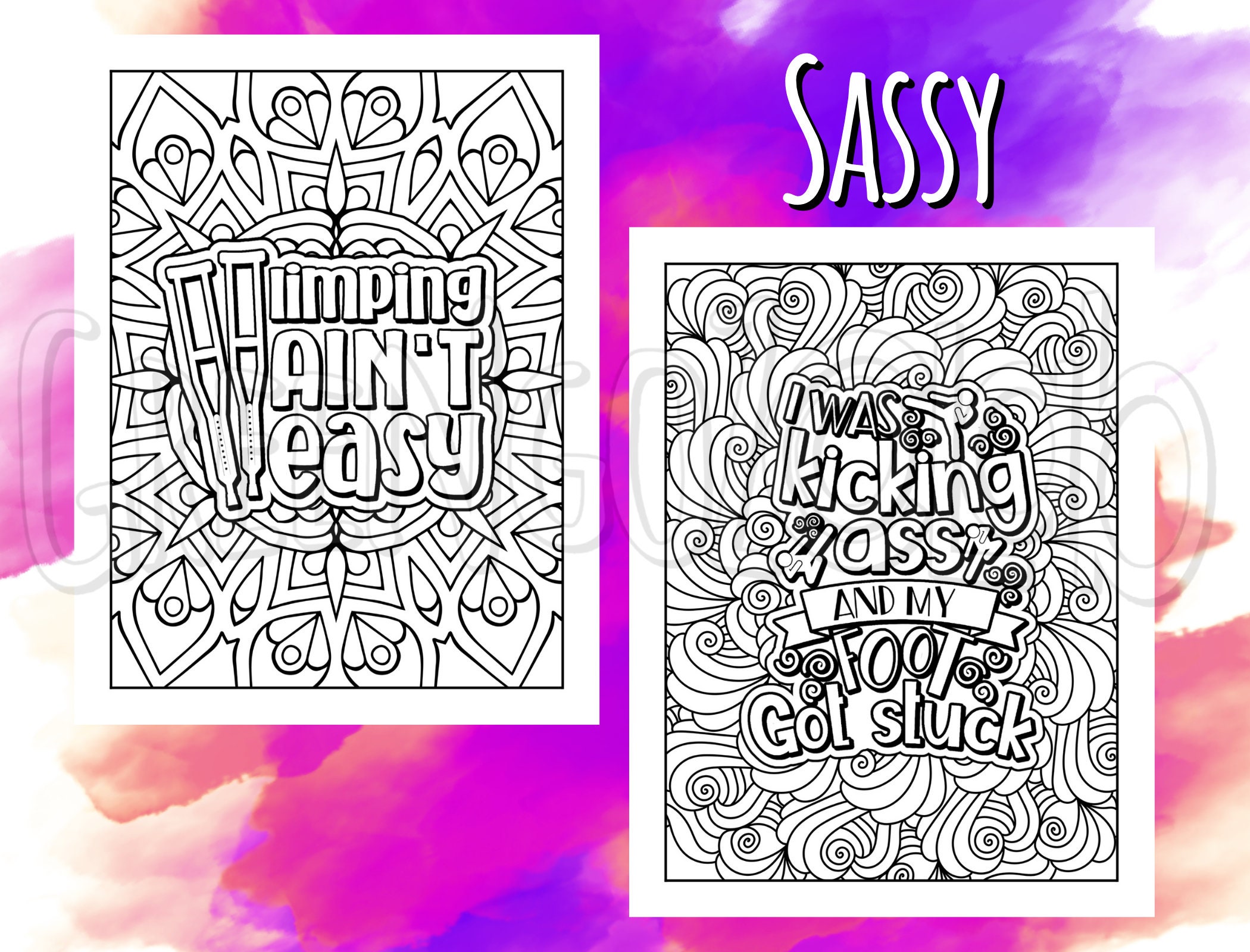 Foot Surgery Recovery Coloring Book Pages for Women, Men After Foot ...