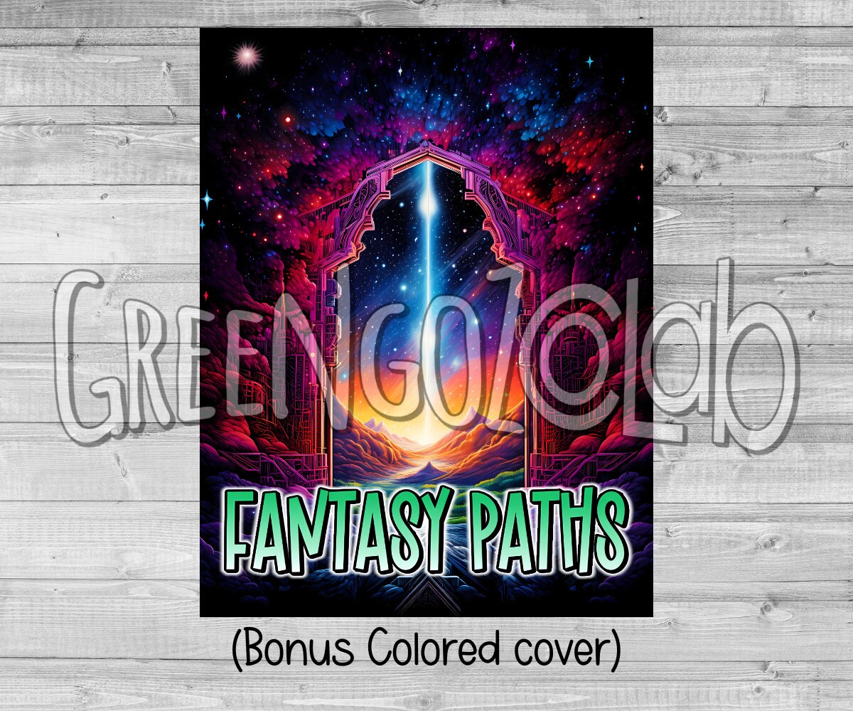 Magical Fantasy Paths Coloring Book Pages - Etsy