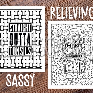 Funny Tonsillectomy Recovery Coloring Book Pages - Etsy