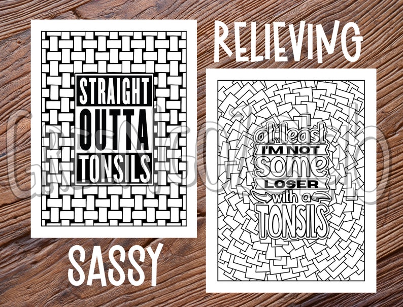 Funny Tonsillectomy Recovery Coloring Book Pages - Etsy