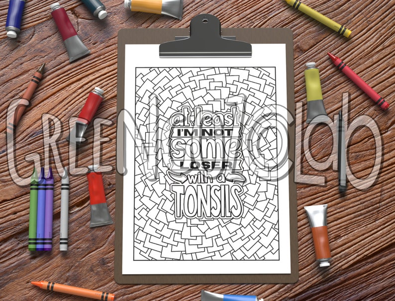 Funny Tonsillectomy Recovery Coloring Book Pages - Etsy