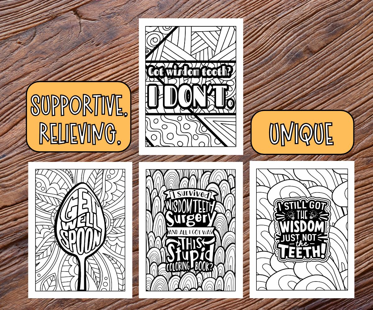 33 Wisdom Teeth Extraction Surgery Recovery Coloring Book Pages, Post ...