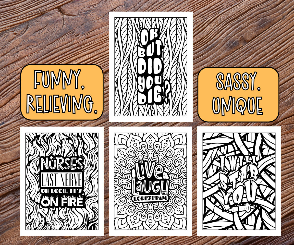 42 Funny Nurse Coloring Book Pages | Hilarious Appreciation Nurse Week ...