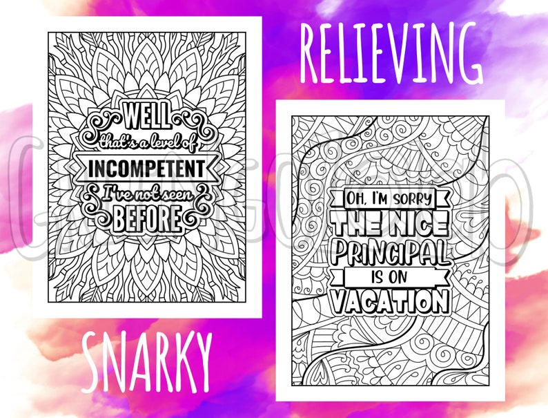 Principal Coloring Book Pages for Adults, Funny & Snarky Appreciation ...