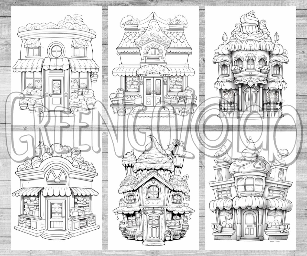 Adorable Kawaii Storefront Coloring Book Pages for Kids - Etsy