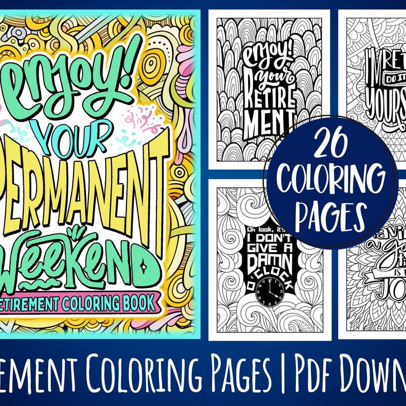 Funny Retirement Coloring - Etsy UK