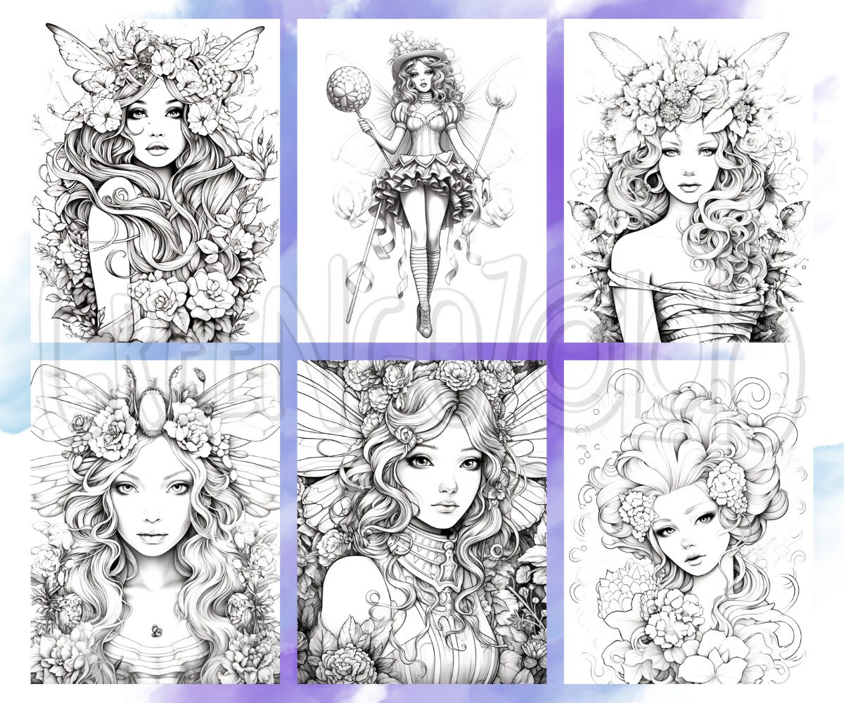 Fantasy Fairies Coloring Book Pages for Adults & Teens Magic - Etsy