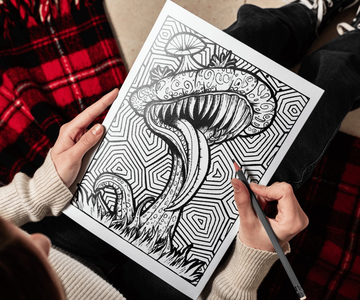50 Creepy Horror Plants Coloring Book Pages - Etsy