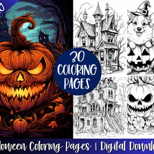 Spooky Halloween Coloring Book Pages for Adults, Teens, Kids, Scary ...