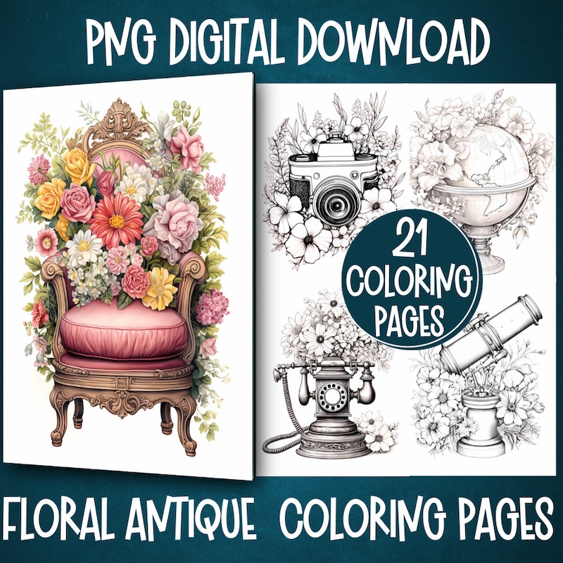Antique Coloring Book - Etsy