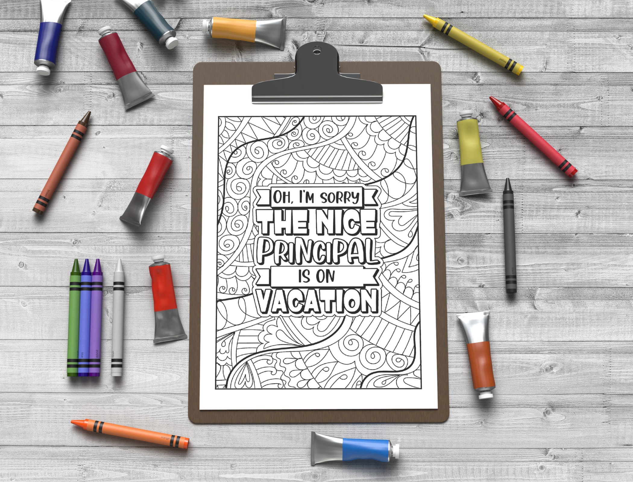 Principal Coloring Book Pages for Adults, Funny & Snarky Appreciation ...