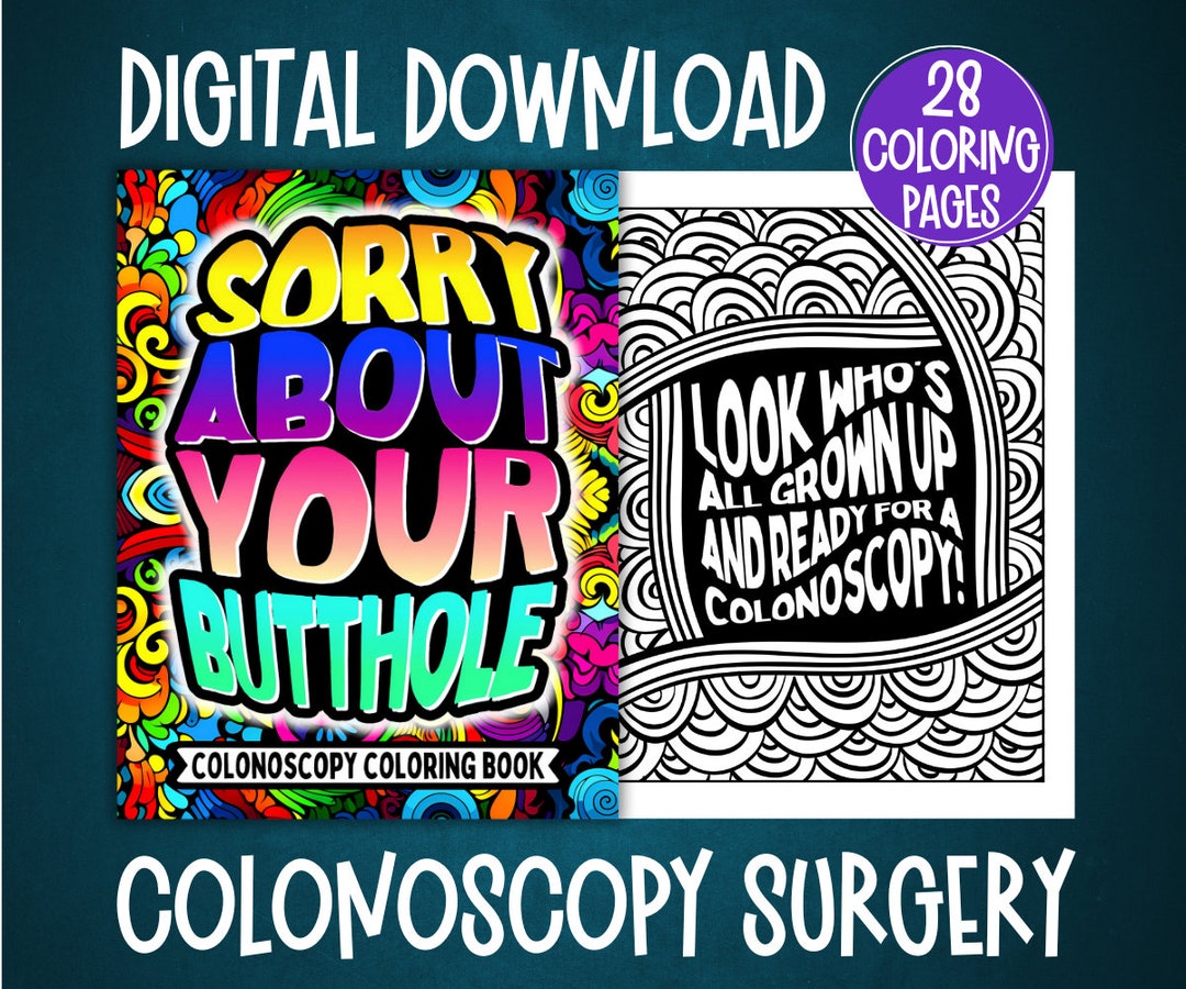 Funny Colonoscopy Recovery Coloring Book Pages - Etsy