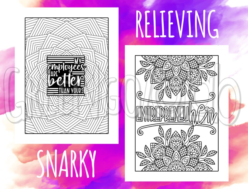 Boss Lady Coloring Book Pages, Funny Affirmations (digital Download) - Etsy