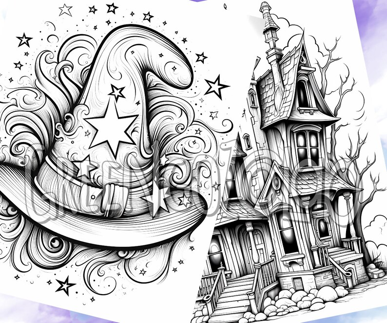 Spooky Halloween Coloring Book Pages for Adults, Teens, Kids, Scary ...